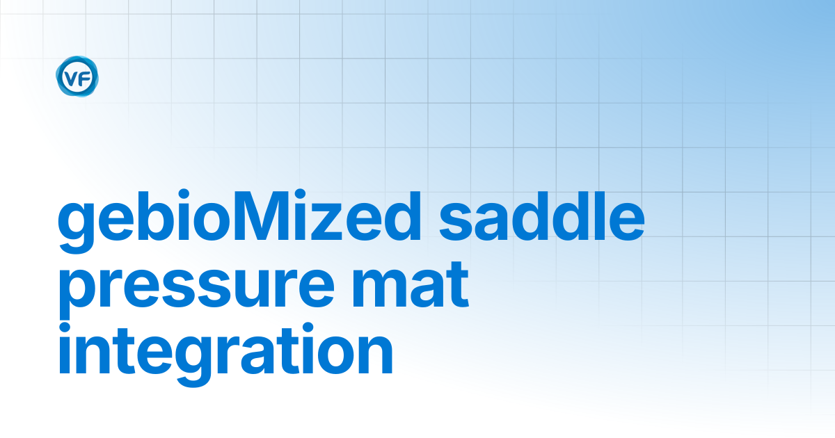 gebioMized saddle pressure mat integration | Velogic Docs