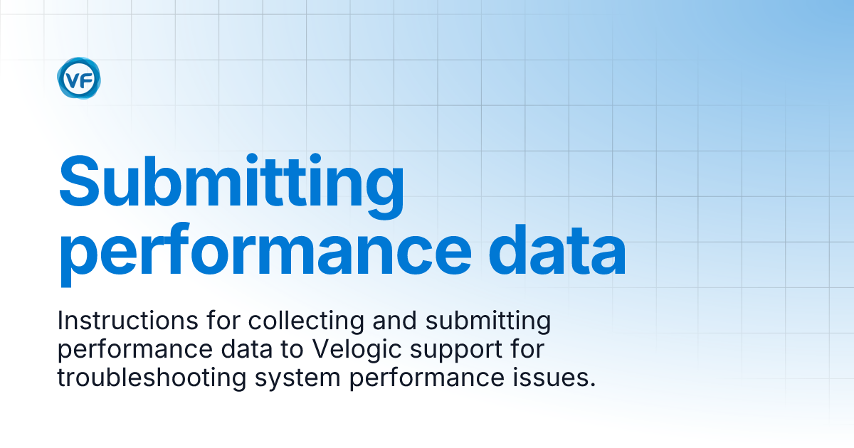 Submitting performance data | Velogic Docs
